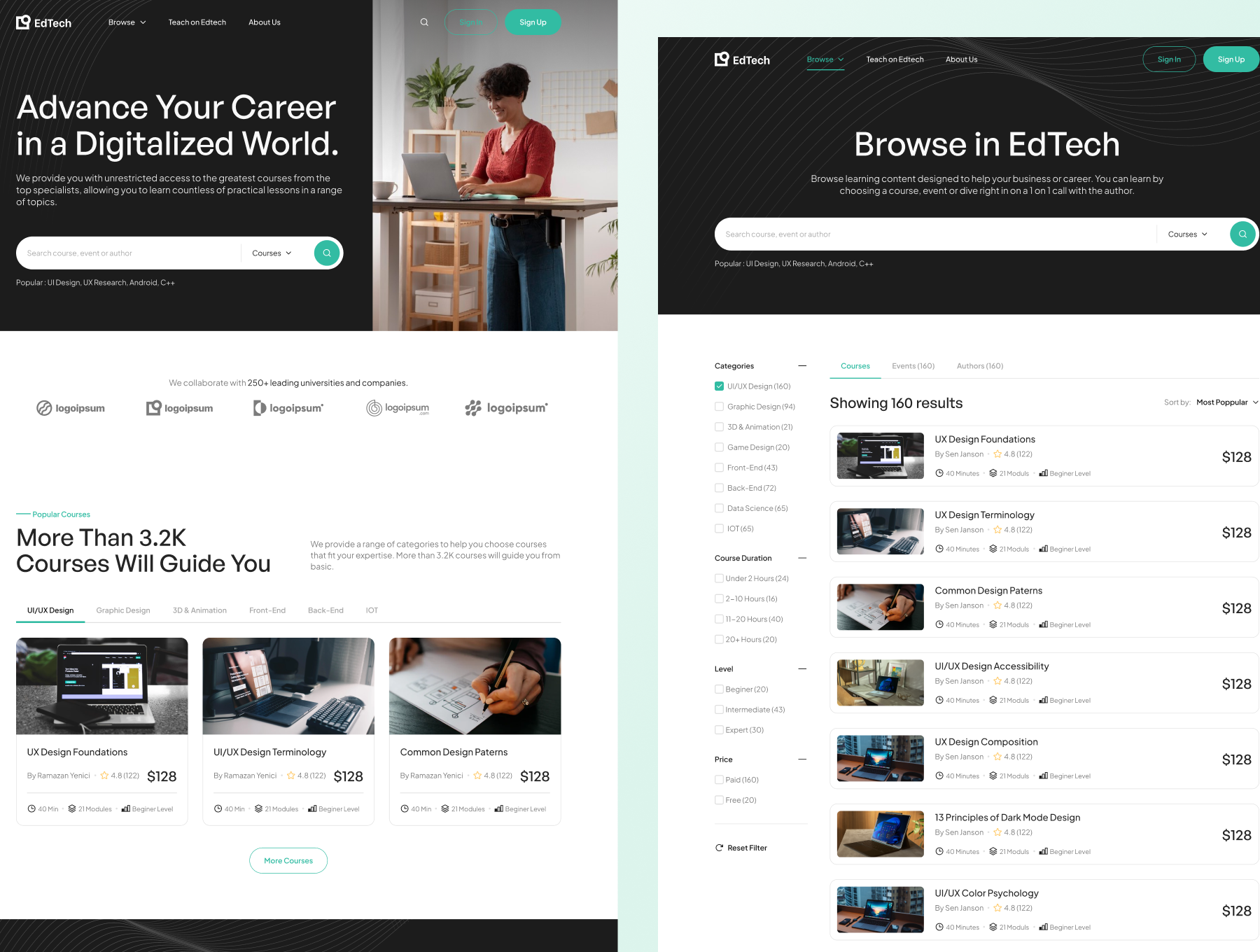 EdTech - Online Learning Startup Web UI Kit by DhuhaCreative | ThemeForest
